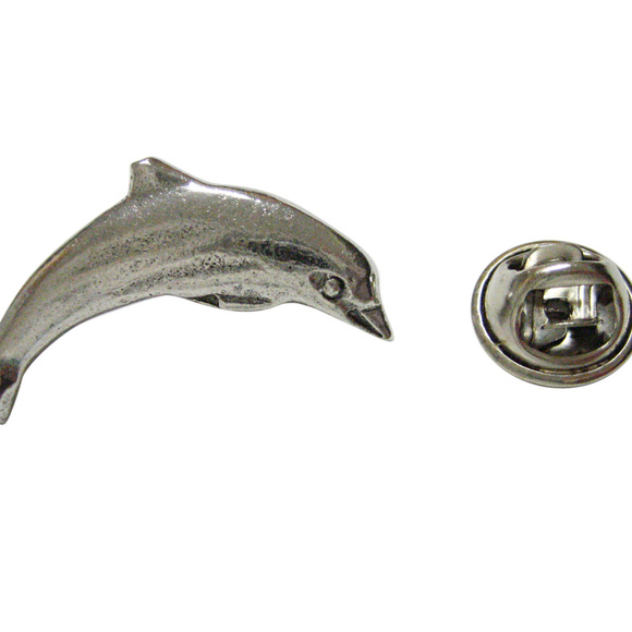 Kiola Designs | Accessories | Silver Toned Textured Dolphin Lapel Pin ...